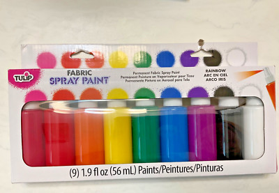 Tulip Permanent Fabric Spray Paint, 1.9 Fl Oz (Pack of 9), Rainbow | eBay