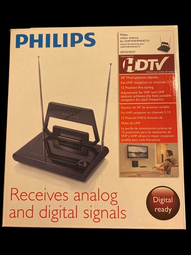 Philips Indoor Antenna UHF/VHF/FM/HDTV (SDV2210/27) Bunny Ears, Over ...