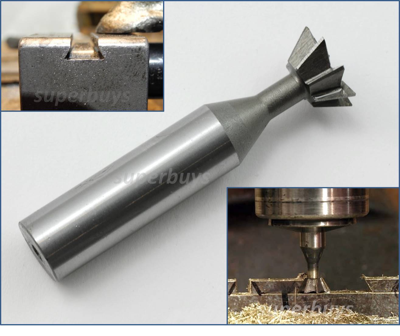 16mm End Mill Dovetail Cutter 60 Degree HSS Flute Metalwork Cutting ...