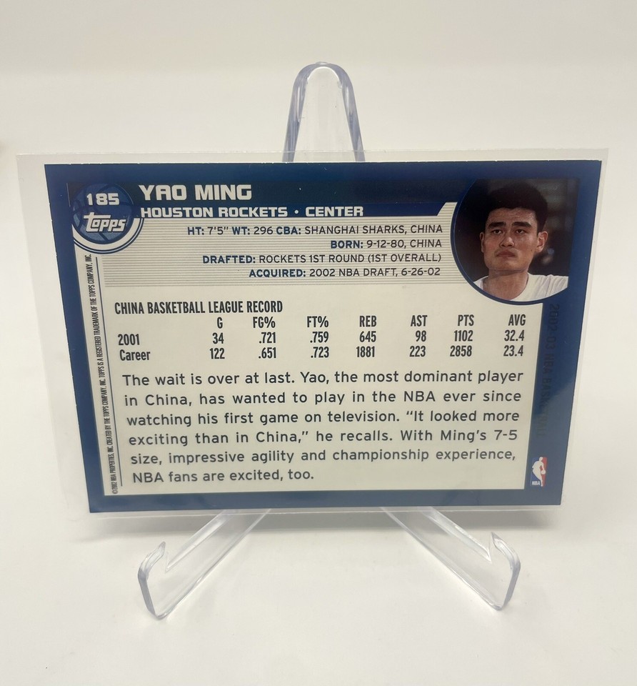 2002-03 Topps Yao Ming Rookie Card RC #185 Houston Rockets HOF | eBay
