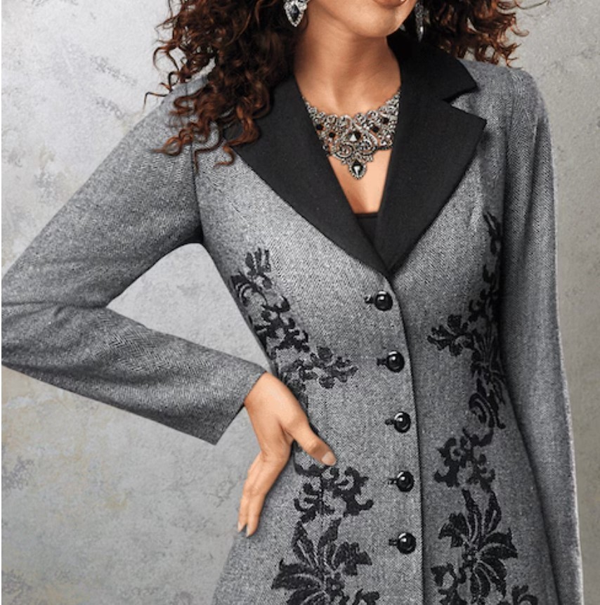 Sz XL Midnight Velvet Gray Formal Dinner Date Wedding Church Eden ...