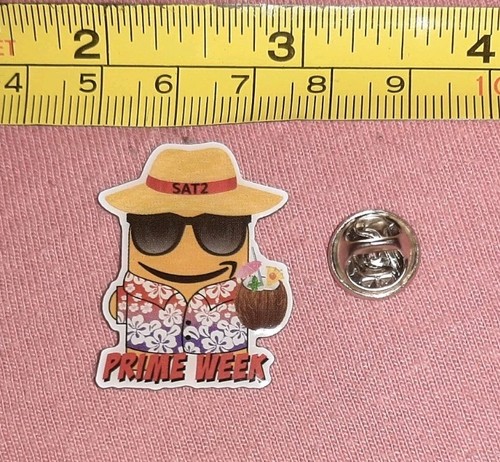Amazon Peccy Mascot Prime Week Vacation Coconut Employee Vest Lapel Pin ...