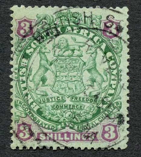 Rhodesia SG36 3/- green and mauve/blue fine used Cat 42 pounds | eBay UK