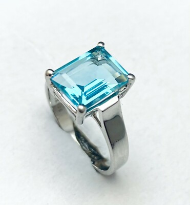 R0737B Mt. St. Helens Swiss Blue Helenite RT. 8x10mm 1.62Ct Sterling ...