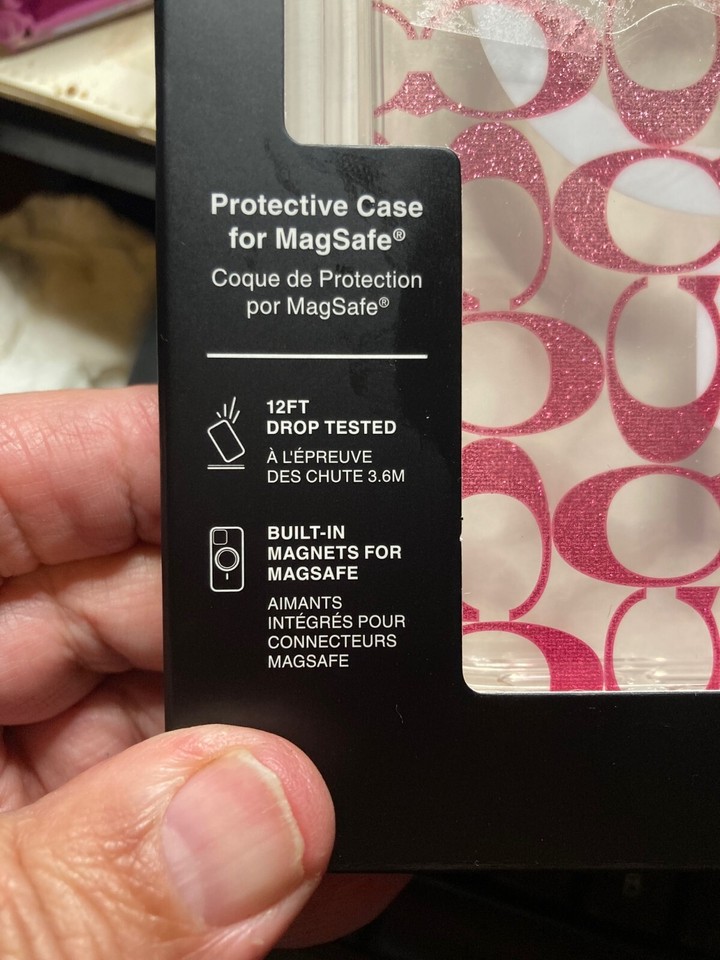 Coach Protective Case W Magsafe iPhone 15 Pro Max COLORFUL PINK New In ...