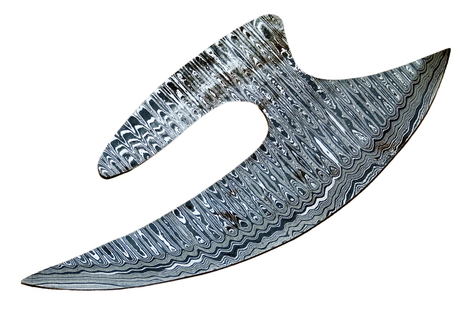 CUSTOM HANDMADE HAND FORGED DAMASCUS STEEL ULU KNIFE BLANK BLADE 2655 ...