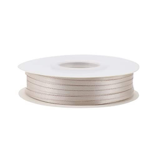 Thin Taupe Ribbon 1/8 Inch Narrow Silk Ribbon Double Face Satin Ribbon ...