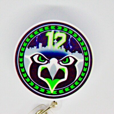 Seattle Seahawks Badge Reel ID Holder Nurse Teacher Student 12th Man ...