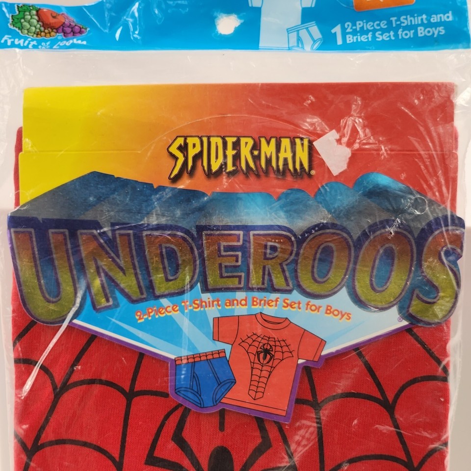 Vtg Spider-Man Underoos T Shirt & Brief Set Size L (8) Fruit Of The ...