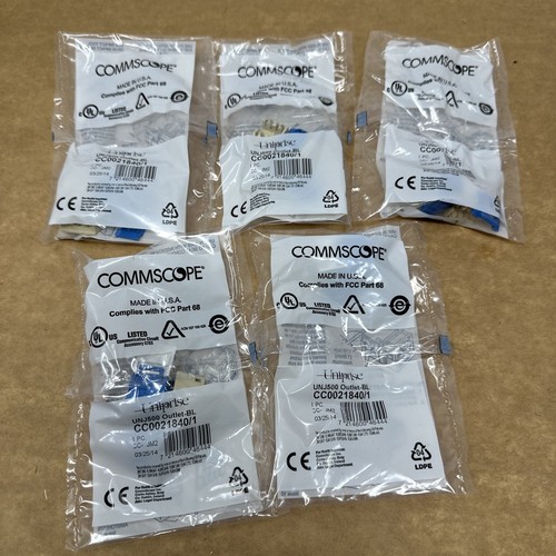 (Lot Of 5) Commscope Uniprise UNJ500-BL CC0021840/1 Cat5e Jack - Blue ...