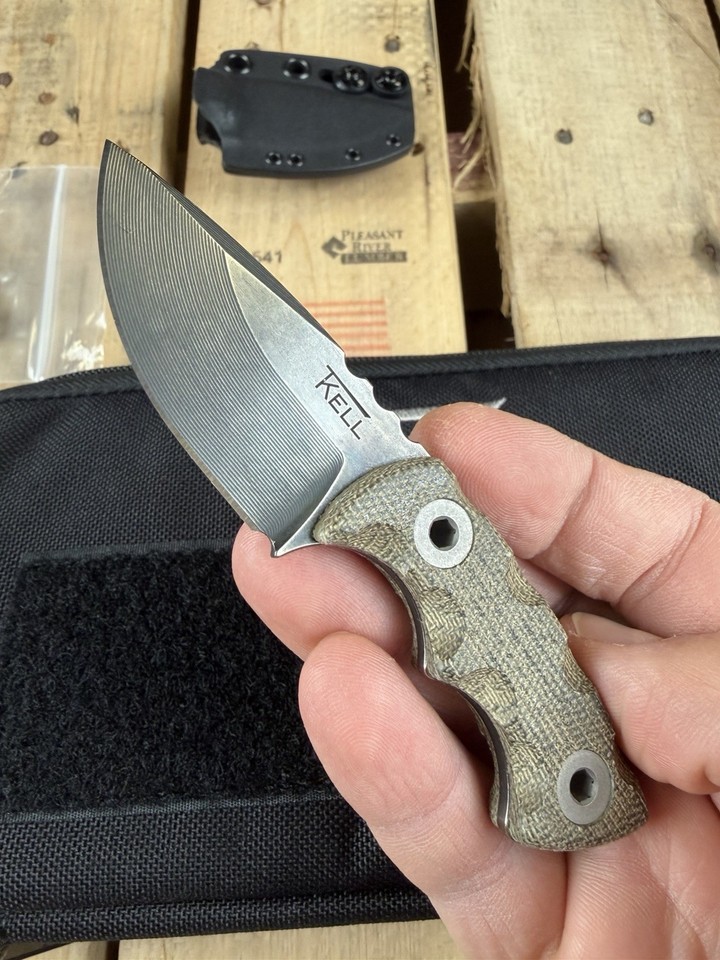 TKell Knives DP-1 AEB-L Steel Blade with OD Green Micarta Handle | eBay