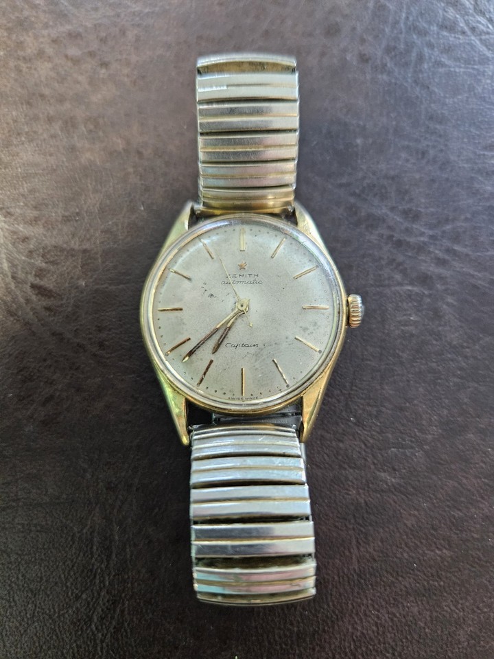 VINTAGE ZENITH CAPTAIN GOLD 25J AUTOMATIC CHRONOMETER WATCH RUNNING | eBay