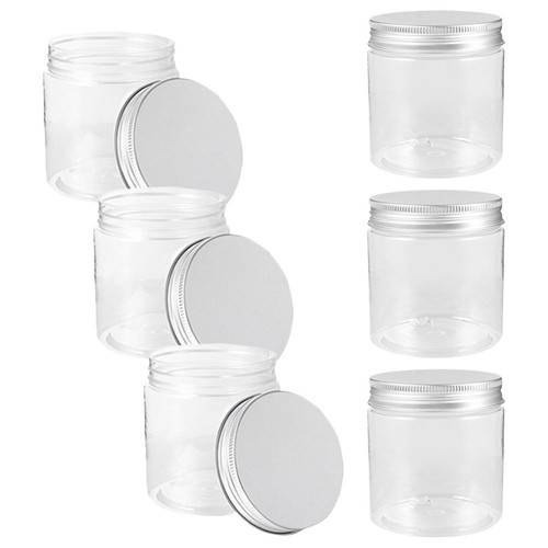 6 Pcs Mini Plastic Bottle Small Jam Jars with Lids Baby Glass Aluminum ...