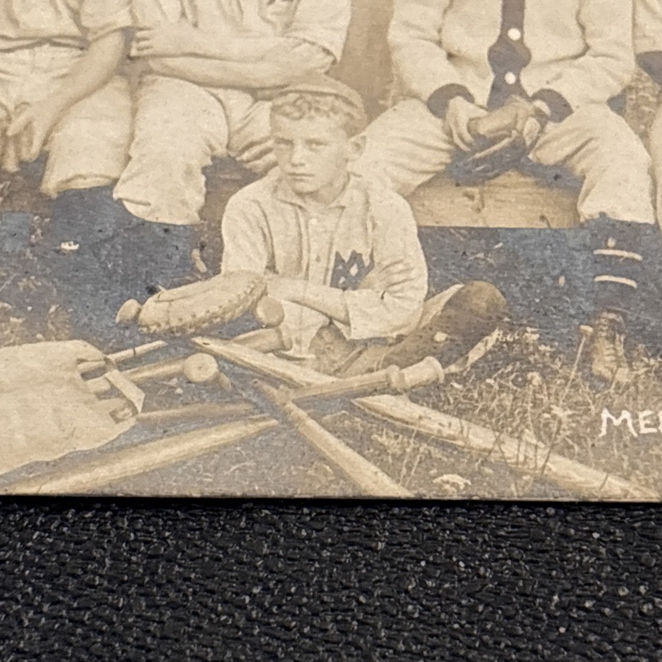 1907 BASEBALL~MENDHAM “B.B.A” FULLY UNIFORMED TEAM W/BATS/BALLS/MITTS ...