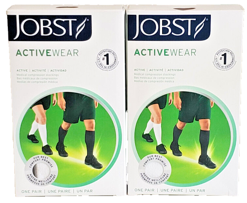 2 Pair Jobst ActiveWear Moderate Compression Knee Highs 15-20mmHg Cool ...