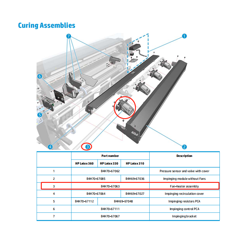 B4H70-67063 Fan Heater Assembly Fit for HP LATEX 310 330 360 370 335 ...