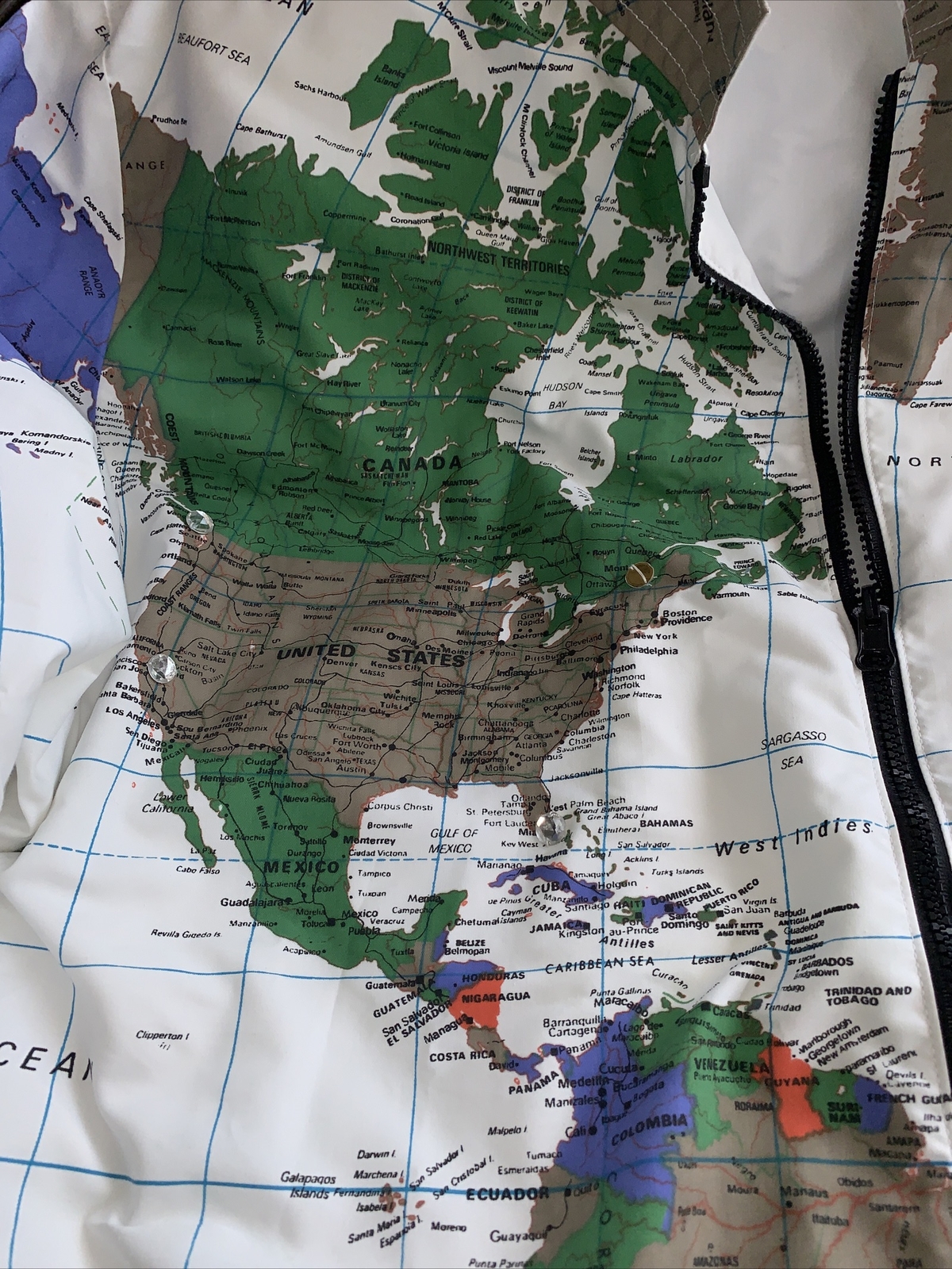Jacket Map Of The World Jacket Rare-mark Where You’ve… - Gem