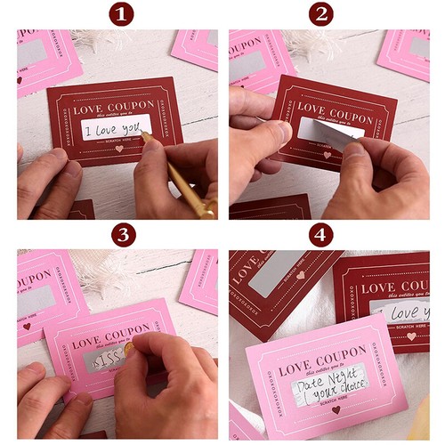 Scratch Love Coupons 20pcs DIY Valentine's Day Love Coupons Gift For ...
