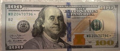 Rare 100 Dollar Star Note With Low Serial Number Series 2017 A | eBay