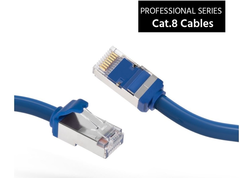 Cat.8 S/FTP (SSTP) Cat8 Ethernet Network Cable 1ft, 2ft, 3ft, 5ft, 7ft ...
