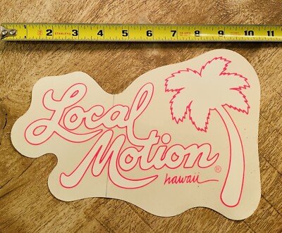 Vintage LG 10" Local Motion Hawaii Decal Clear Sticker White with Hot ...