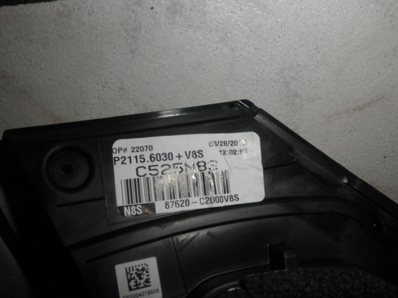 2015-2017 HYUNDAI SONATA RIGHT DOOR SIDE MIRROR ASSY OEM USED 87620 ...