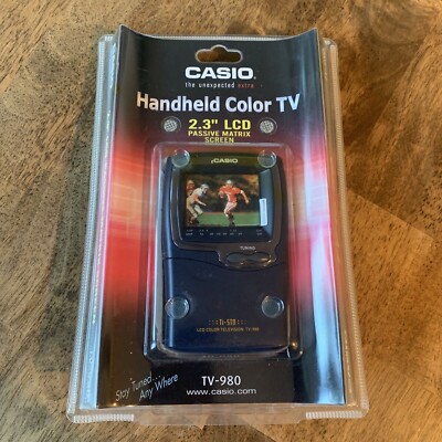 Vintage Casio Handheld Ti-STN LCD Color Television TV-980B Portable TV ...