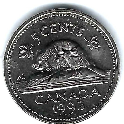 1993 Canadian Brilliant Uncirculated Elizabeth II Five Cent Coin! | eBay