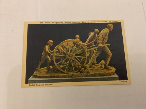 c.1930 Mormon Hand Cart Pioneers en route to Salt Lake Utah at Sunset ...