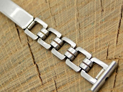 Vintage Pontiac Stainless Steel Watch Band Ratchet Deployment 16mm Pre ...