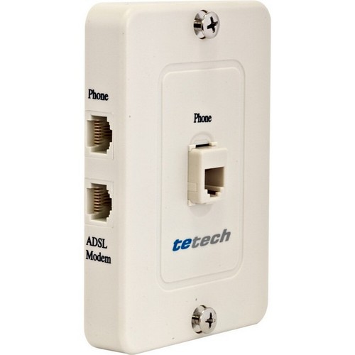Tetech ADSL2+Modern Clipover Wall Mount Splitter and Phone Filter ...