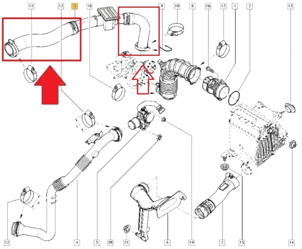 Tuyau De Charge Turbo Ensemble Pour RENAULT Kangoo II Express 1.5dCi ...