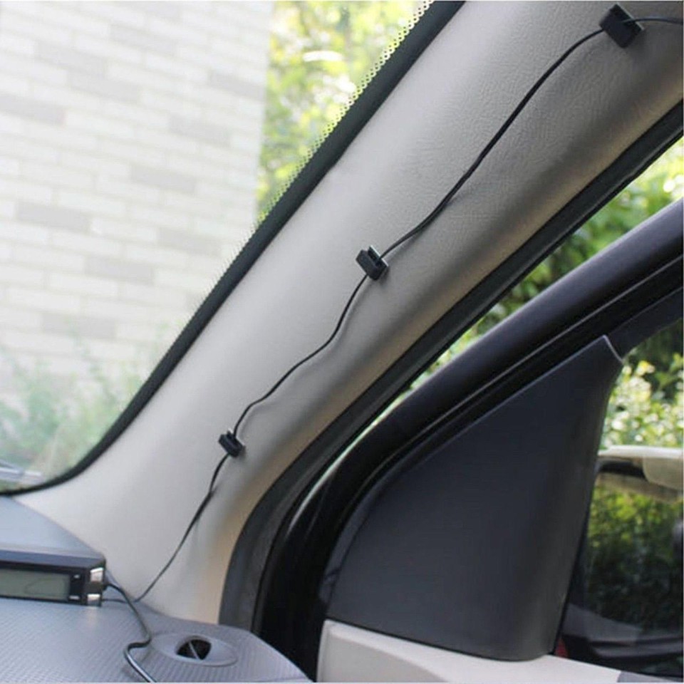 30Pcs Wire Clip Black Car Tie Rectangle Cable Holder Mount Clamp Self ...