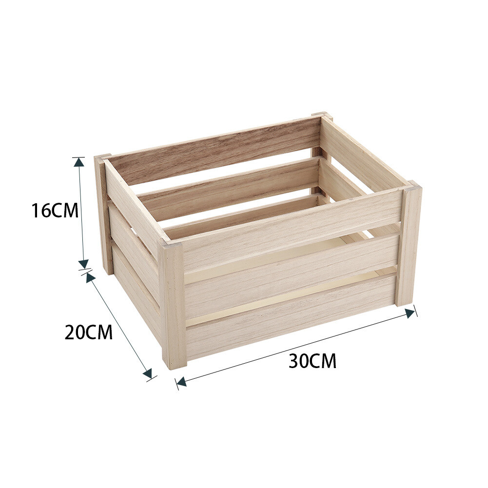 Wooden Crate Boxes Storage Wood Box Slatted Display Box DIY Craft ...