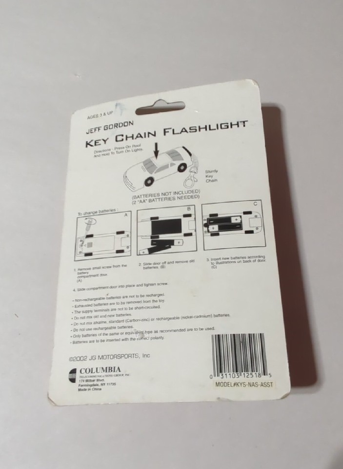1999 JEFF GORDON FLASHLIGHT KEYCHAIN #24 NASCAR DUPONT COLLECTIBLE ...