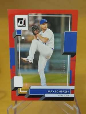 Max Scherzer 2022 Panini Donruss Red Border #104 - /2022 - New York ...