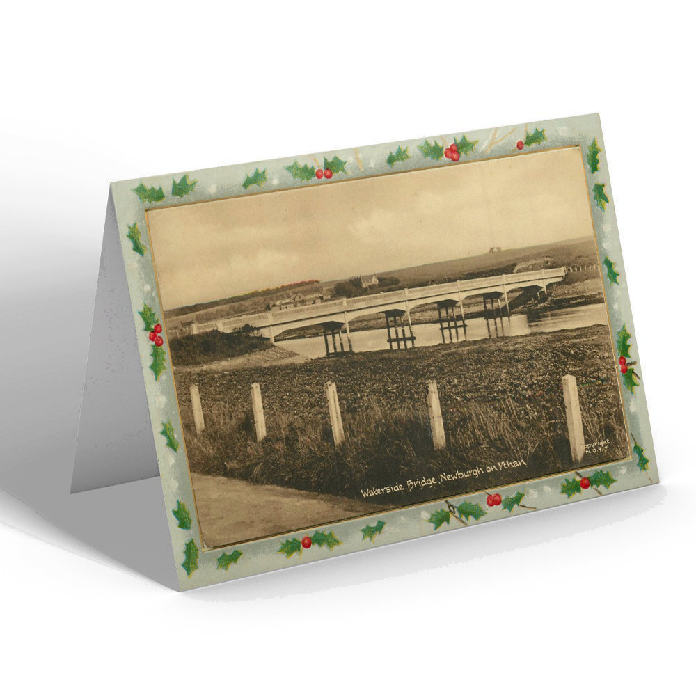 CHRISTMAS CARD Vintage Scotland - Waterside Bridge, Newburgh on Ythan ...