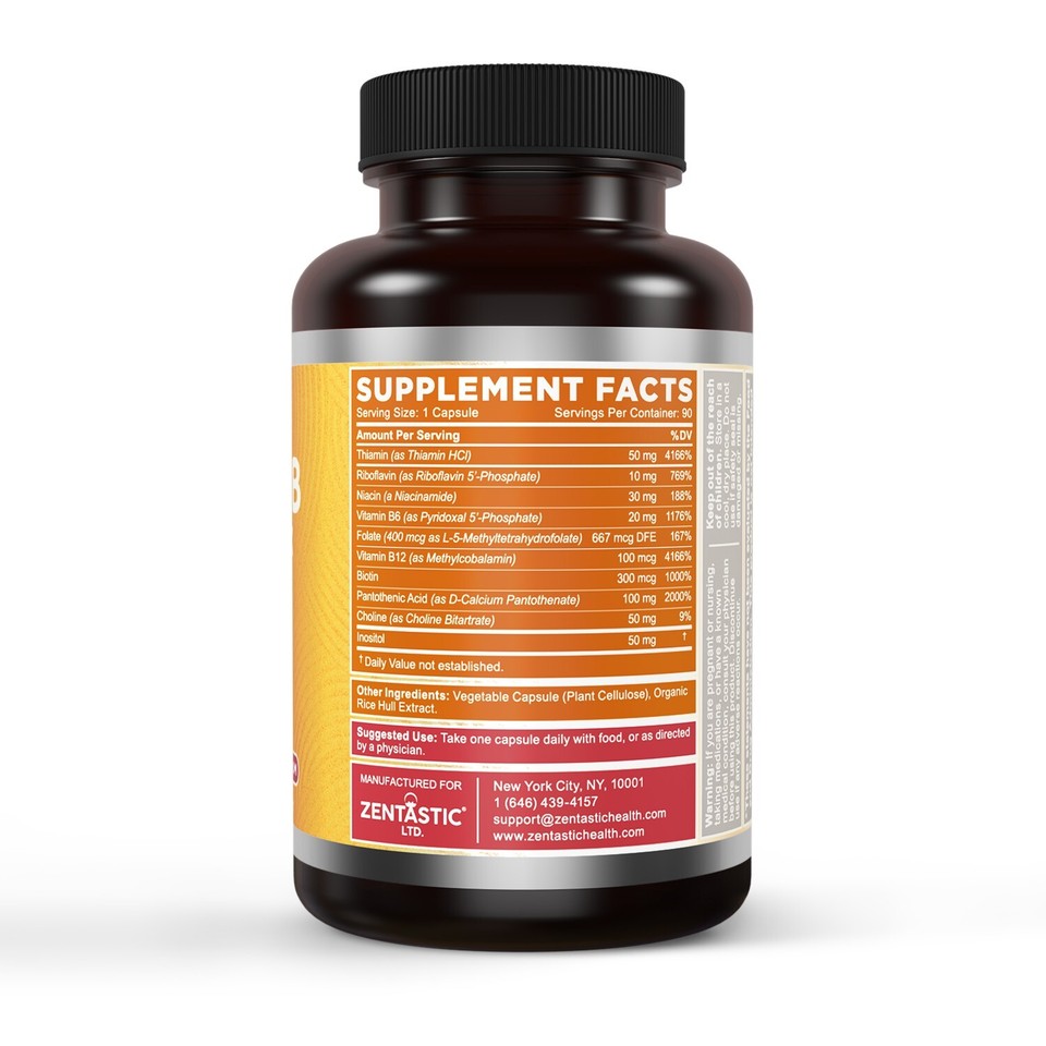Zentastic Vitamin B-Complex, Active and Methyl Forms, Immune Support ...