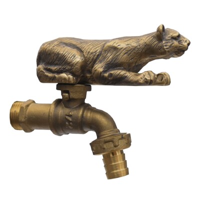 Brass Garden Faucet Tap Tiger Spigot Vintage Handle Water Home Outdoor ...