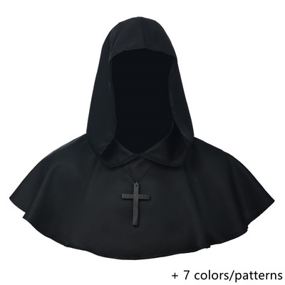 Medieval Friar Cowl Hat Party Monk Priest Pagan Cosplay Costume Hooded ...