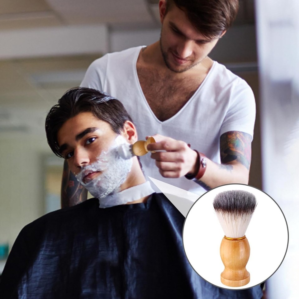 Men Shaving Brush Wood Handle, Salon Tools Hand Crafted Shaving Brush ...