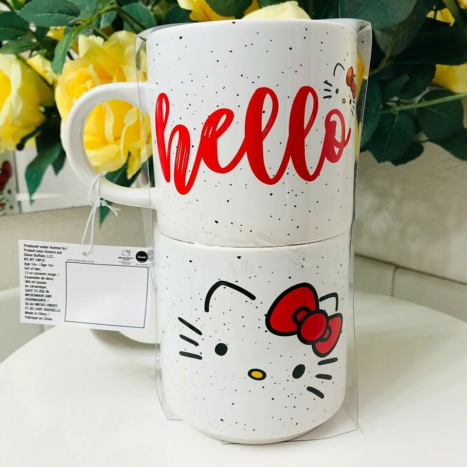 Sanrio HELLO KITTY Valentines Stacking Coffee Latte Mug Set Japanese ...