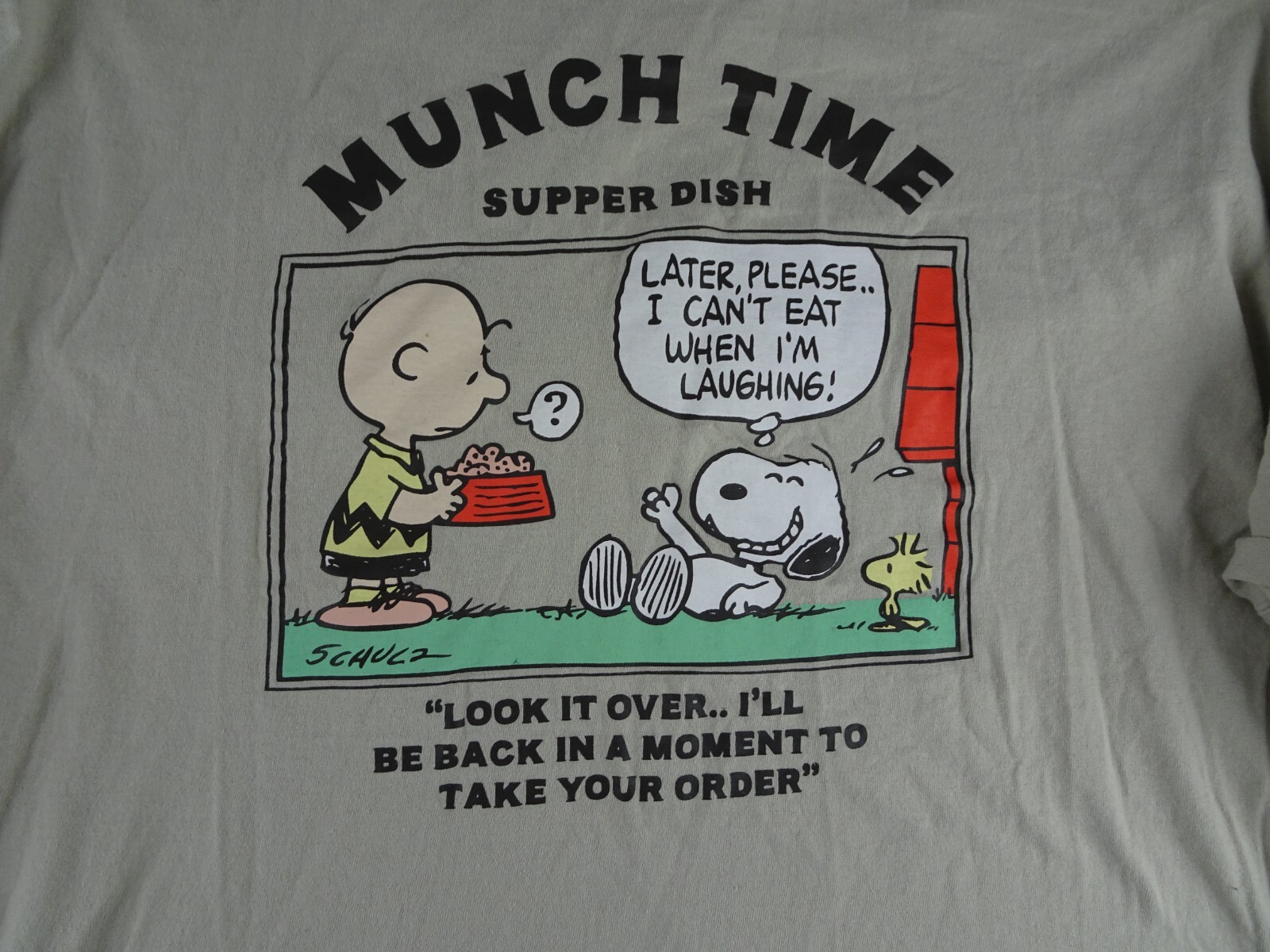 Peanuts Snoopy & Charlie Brown Munch Time Shirt Size L - Gem
