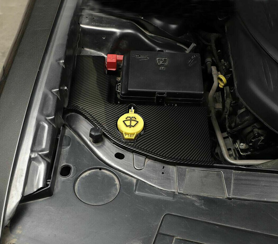 3xCarbon Engine Dust Coolant Washer Tank Cover For Challenger 2015-23 ...