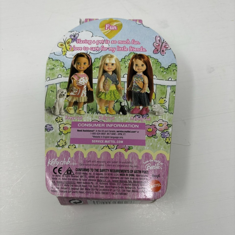 2005 Kelly Club Doll J6096 Barbie Kelly Club Fun Blonde 4" Tall Mattel ...
