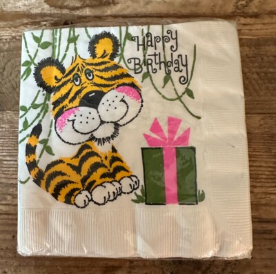 Paper Arts Tiger Happy Birthday Paper Napkins Vintage 20 3-Ply Napkins ...