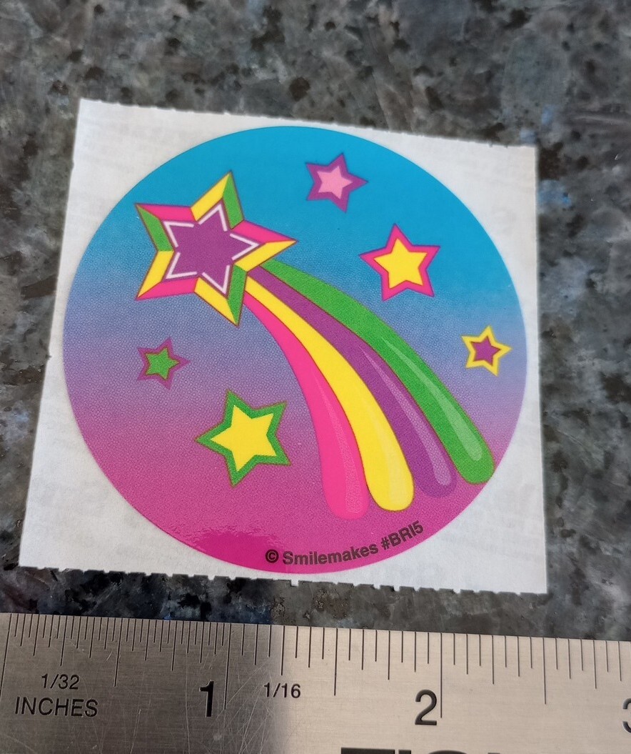 Vintage Stickers Rainbow Shooting Stars Sticker Mod VTG 90s Smilemakers ...