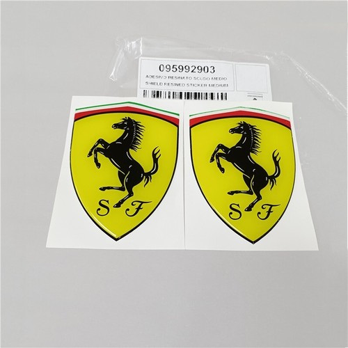 For Ferrari Resin Coated Vinyl Shield Sticker Decal Fender Badge ...
