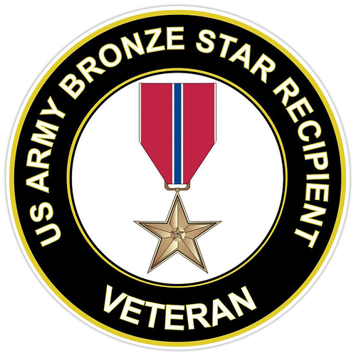 U.S. Army Bronze Star Recipient Veteran Bumper Sticker Military Vinyl ...