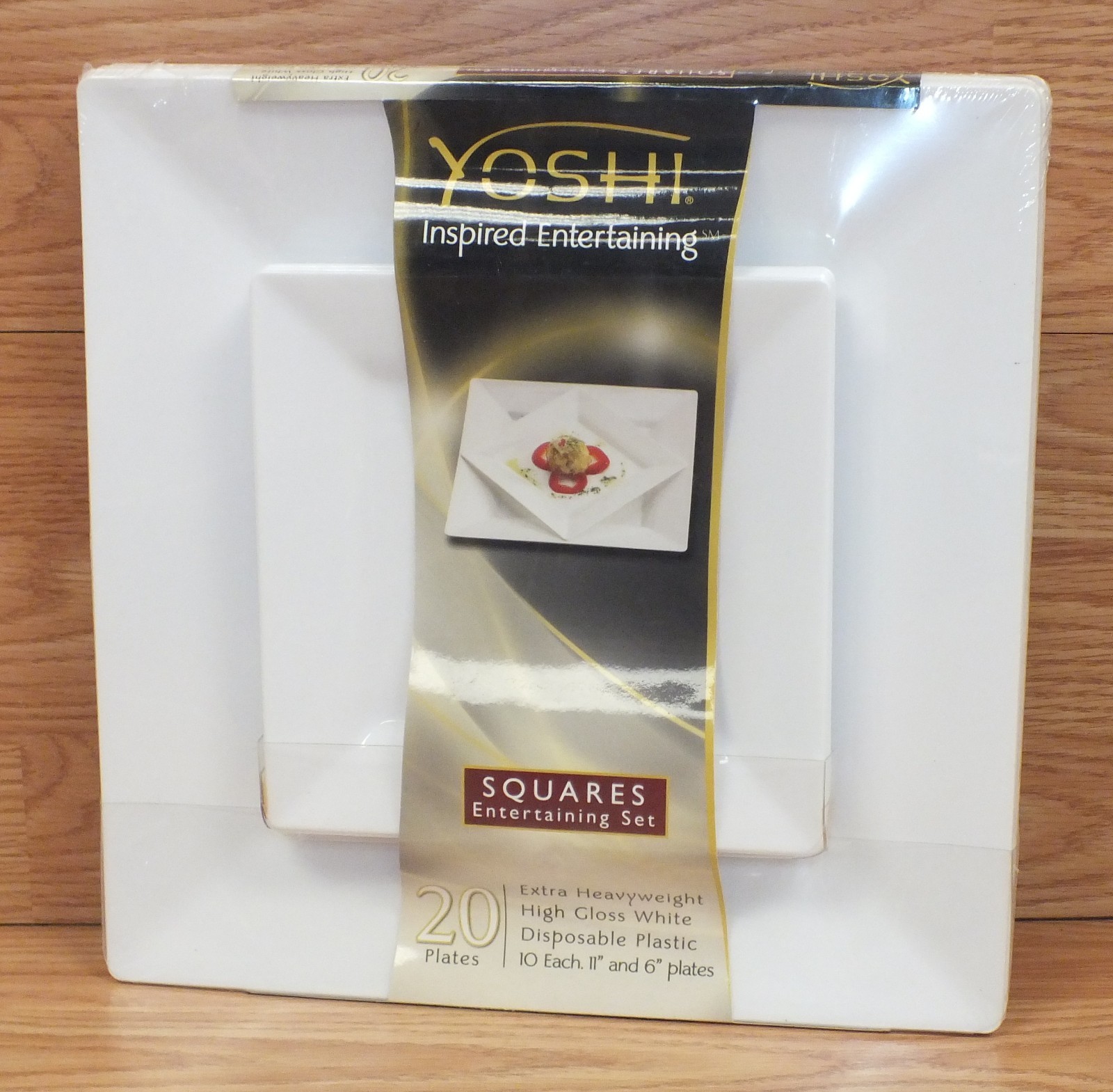 Yoshi Squares Entertaining Set Extra Heavywight White Plastic 11" & 6 ...